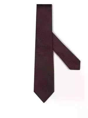 Zegna Jacquard Silk Neck Tie - Red
