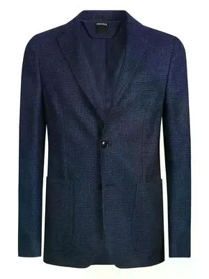 Zegna Single-breasted Wool Blazer - Blue