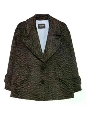 DONDUP Herringbone Pattern Button Coat