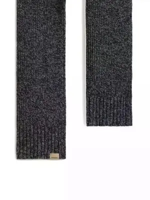 Woolrich Mouline Ribbed Wool Scarf - Black