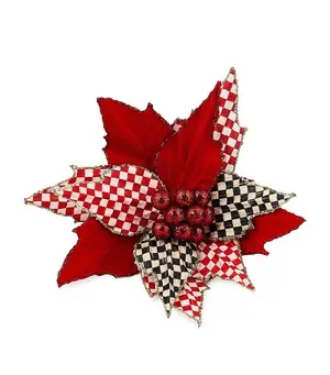 MACKENZIE-CHILDS Check It Out Poinsettia Tree Decoration - Red
