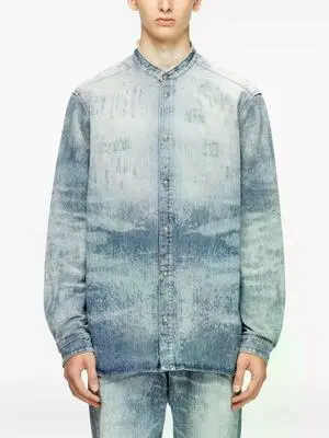 DIESEL® D-simp-fsh Mandarin-collar Denim Shirt