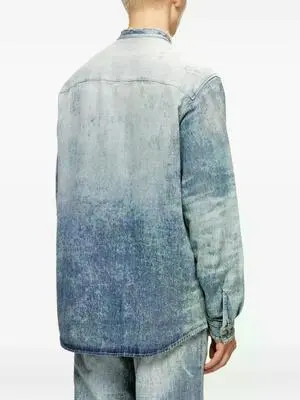 DIESEL® D-simp-fsh Mandarin-collar Denim Shirt