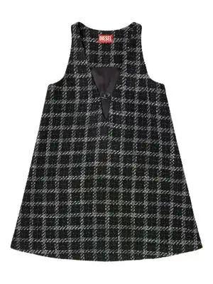 DIESEL Checked V-neck Mini Dress