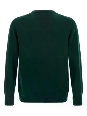 BALLANTYNE Argyle V-neck Cashmere Sweater - Green