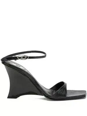 DIESEL® Lizard-effect Wedge Sandals