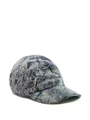 DIESEL Destroyed Denim Baseball Cap - Grey