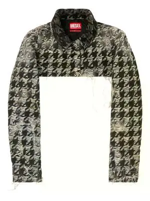DIESEL Houndstooth-weave Denim Shrug - Black
