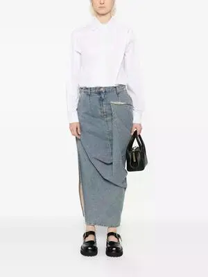 MOOHONG Asymmetric Denim Skirt