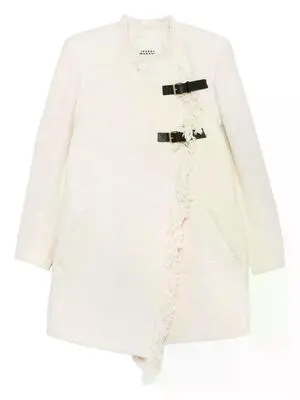 Isabel Marant Garmia Fringed Buckle-fastening Coat - Neutrals