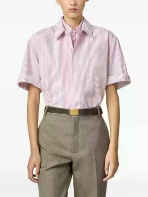TOD'S Striped Belted Shirt