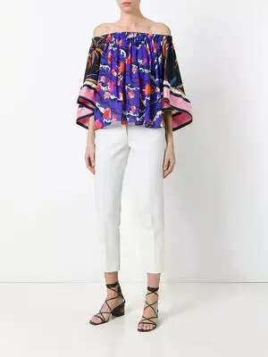 Emilio Pucci Floral Off-shoulder Blouse