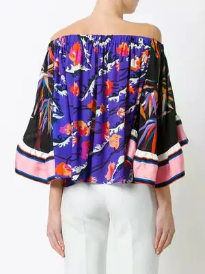 Emilio Pucci Floral Off-shoulder Blouse