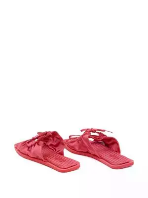 CARLOTHA RAY Quilted Bow Flat Sandals - Pink