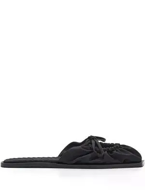 CARLOTHA RAY Bow-detail Flat Mules - Black