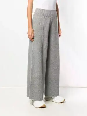 Pringle Of Scotland Knitted Flared Trousers - Grey