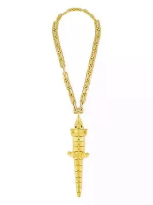 Begum Khan Piazza Crocodile Necklace - Gold