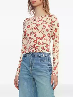Free People Floral-print Button Top
