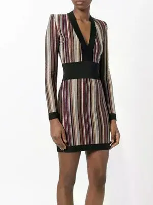 Balmain Striped Bodycon Dress