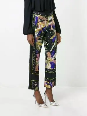 Emilio Pucci Feather Motif Cropped Trousers