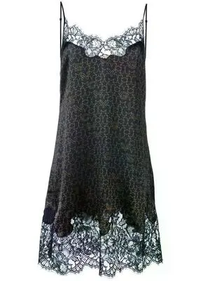 Givenchy Logo Print Lace Dress