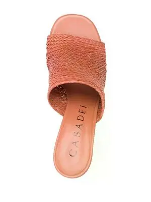 Casadei Braided Leather Mules