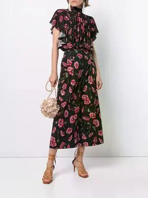 Adam Lippes Floral-print Cotton Culottes
