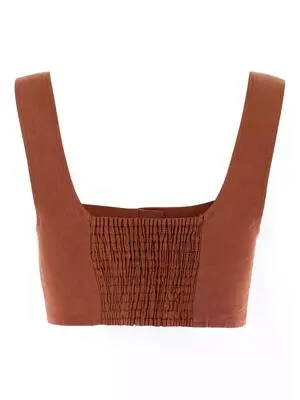 Le Kasha Square-neck Linen Top