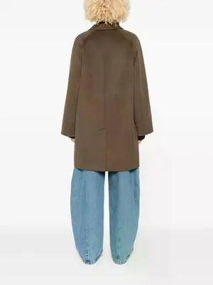 THE DYNAMIS STUDIO Long-sleeves Patch-pocket Wool Coat - Brown