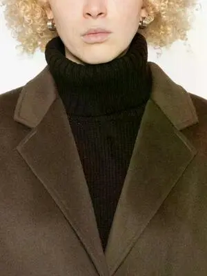 THE DYNAMIS STUDIO Long-sleeves Patch-pocket Wool Coat - Brown