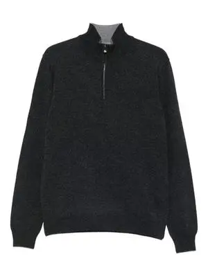 Corneliani High-neck Half-zip Sweater - Grey