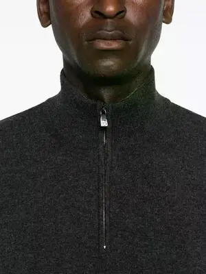 Corneliani High-neck Half-zip Sweater - Grey
