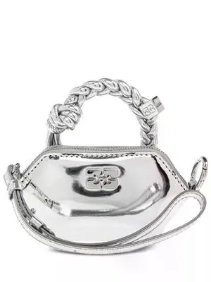 GANNI Metallic-effect Pouch With Braided Handle