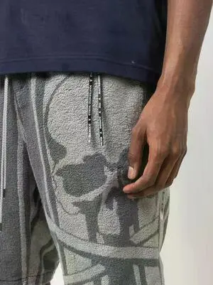 MASTERMIND WORLD Striped Skull-print Track Shorts