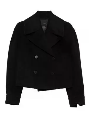 JOSEPH Double-breasted Cropped Jacket - Black