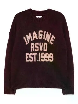 Izzue Slogan-intarsia Jumper - Red