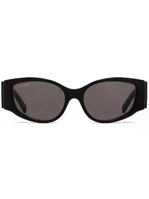 Balenciaga Logo-print Cat-eye Sunglasses - Black