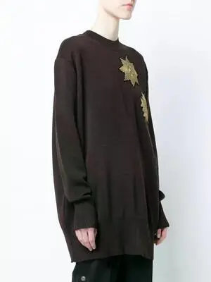 Vera Wang Metallic Patches Loose-fit Jumper