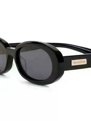 SPORTY & RICH Oval Frame Sunglasses - Black