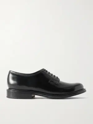 Grenson Camden Polished-leather Derby Shoes - Black