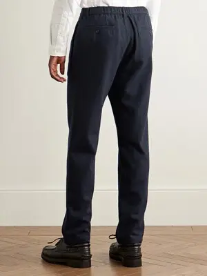 Hartford Tanker Straight-leg Wool-blend Trousers - Blue