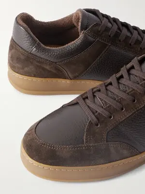 Mr P. Suede And Full-grain Leather Sneakers