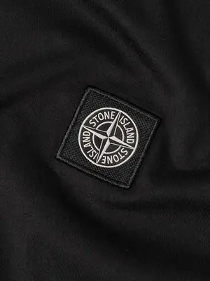 Stone Island Logo-appliquéd Garment-dyed Cotton-jersey T-shirt - Black