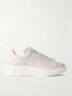 Alexander McQueen Exaggerated-sole Textured-leather Sneakers