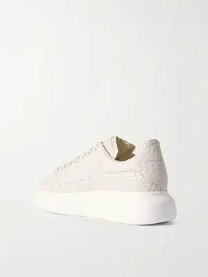 Alexander McQueen Exaggerated-sole Textured-leather Sneakers