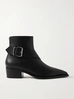 Alexander McQueen Buckled Leather Ankle Boots