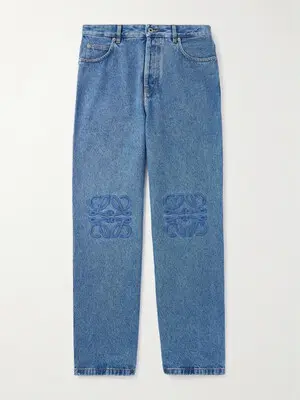 Loewe Anagram Wide-leg Jeans - Blue