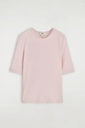 Cos Slim Lightweight T-shirt - Pink