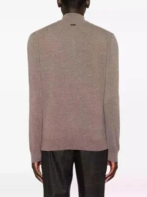 Corneliani High-neck Half-zip Sweater - Brown