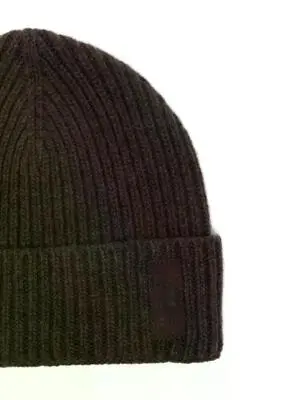 Paul & Shark Ribbed Wool Beanie - Brown